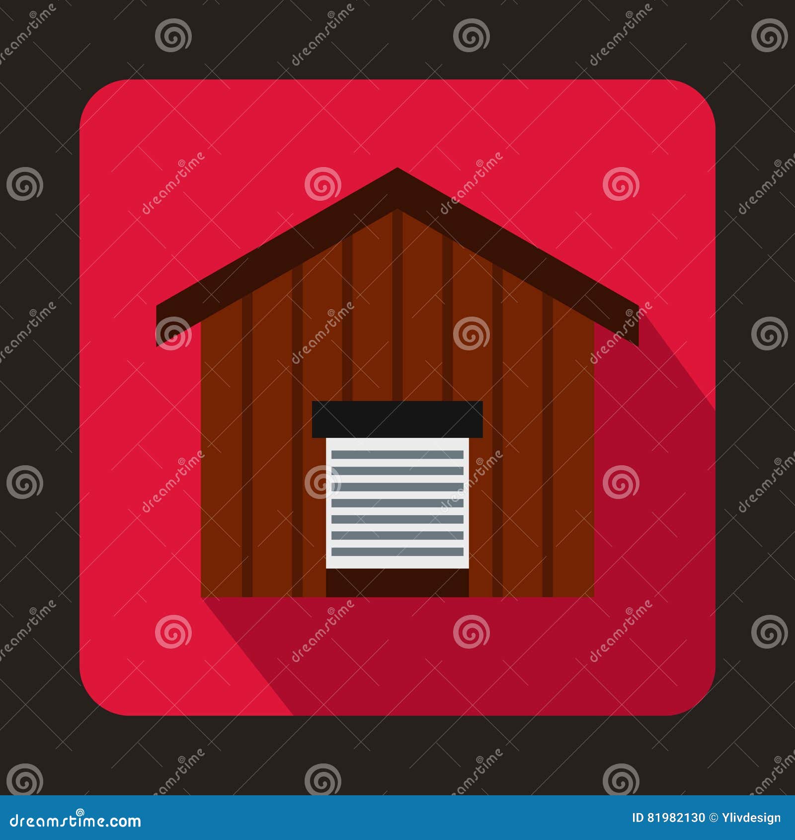 Large Barn Icon, Flat Style Stock Vector - Illustration of marketing ...