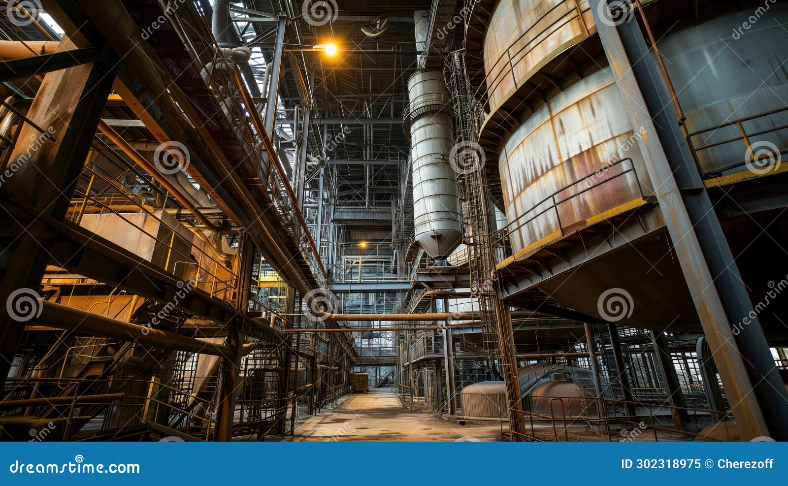 Large Barrels and Pipes of a Mining and Processing Plant Stock Image ...