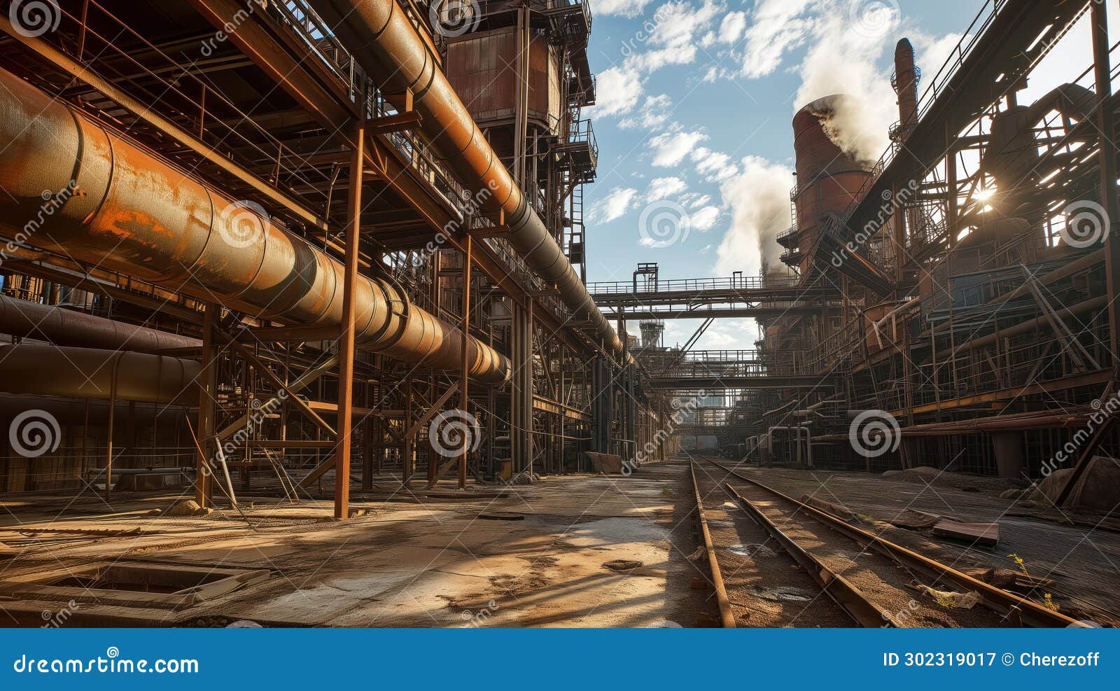 Large Barrels and Pipes of a Mining and Processing Plant Stock Image ...