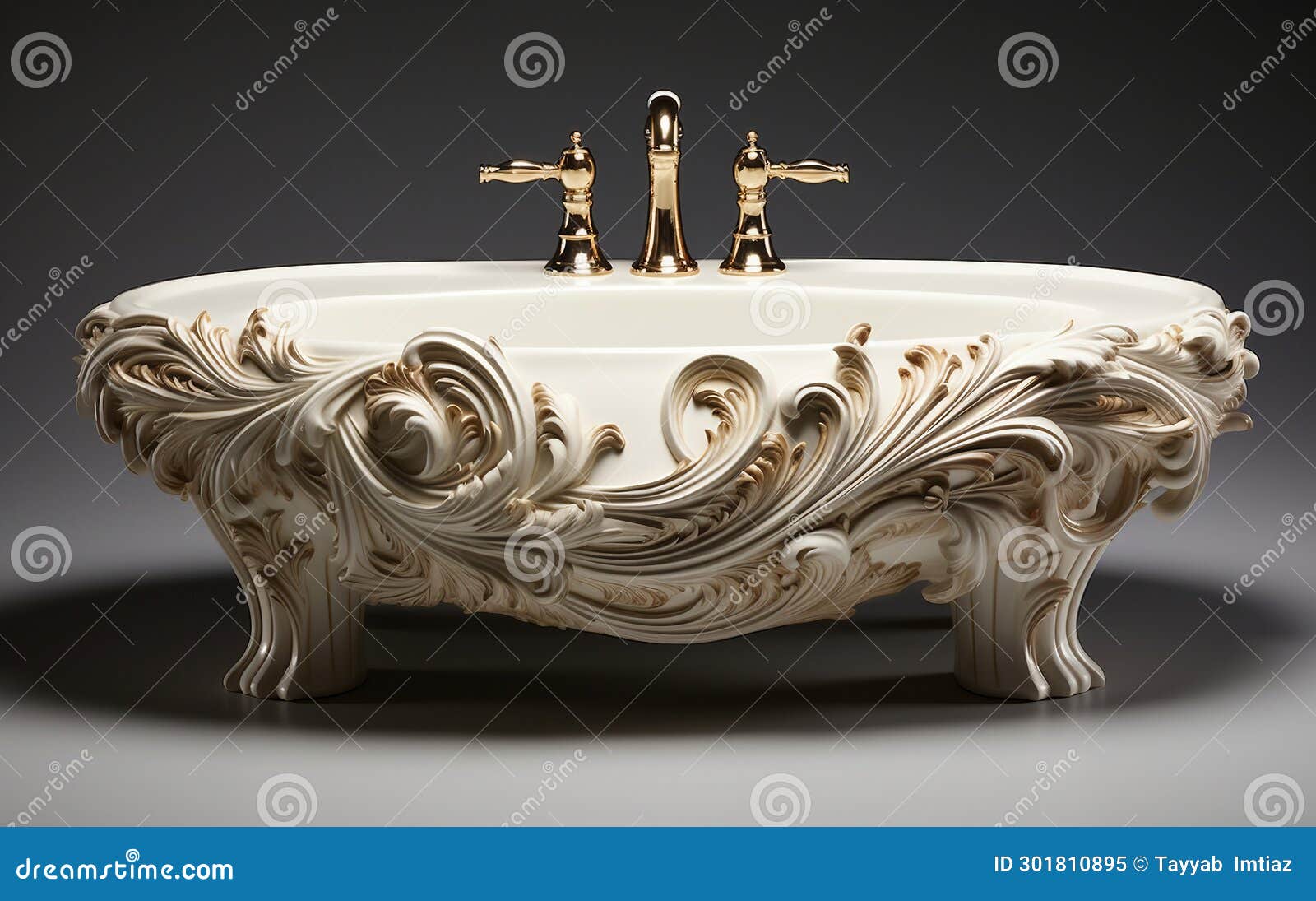 Large Basin Sink Isolated on White Background. Stock Illustration ...