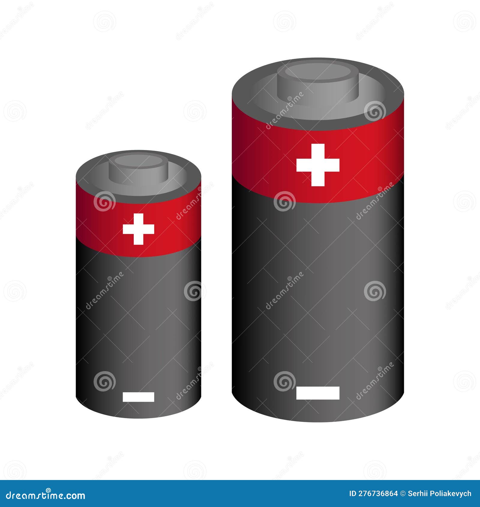 Large Batteries. Isolated Object. Vector Illustration Stock Vector ...