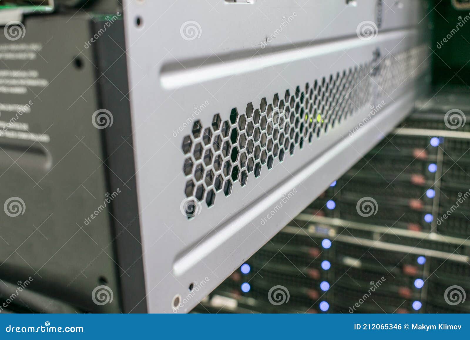 Large Battery Close-up. Changing the Power Module in the Server Room ...