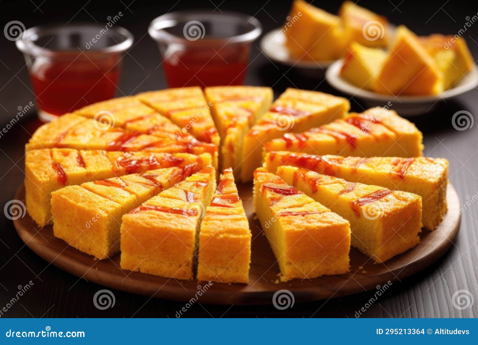 Large Bbq Cornbread Cut into Diamond Shapes Stock Photo - Image of ...