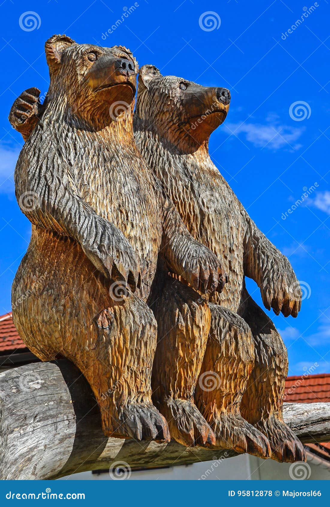 Large bear carved statue stock photo. Image of sitting - 95812878