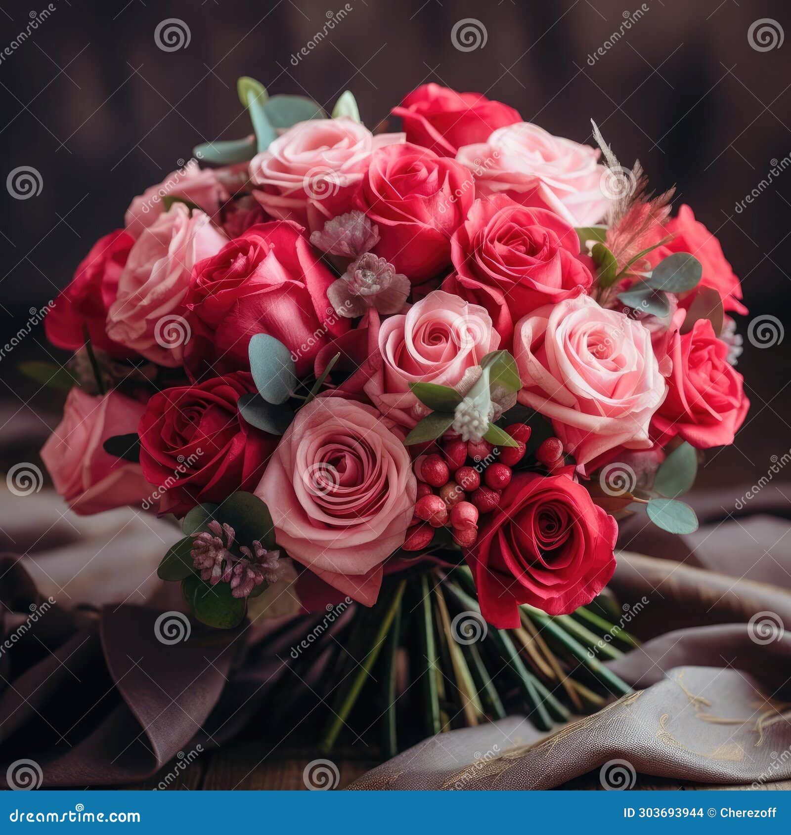Large Beautiful Bouquet of Red Roses Stock Photo - Image of wedding ...