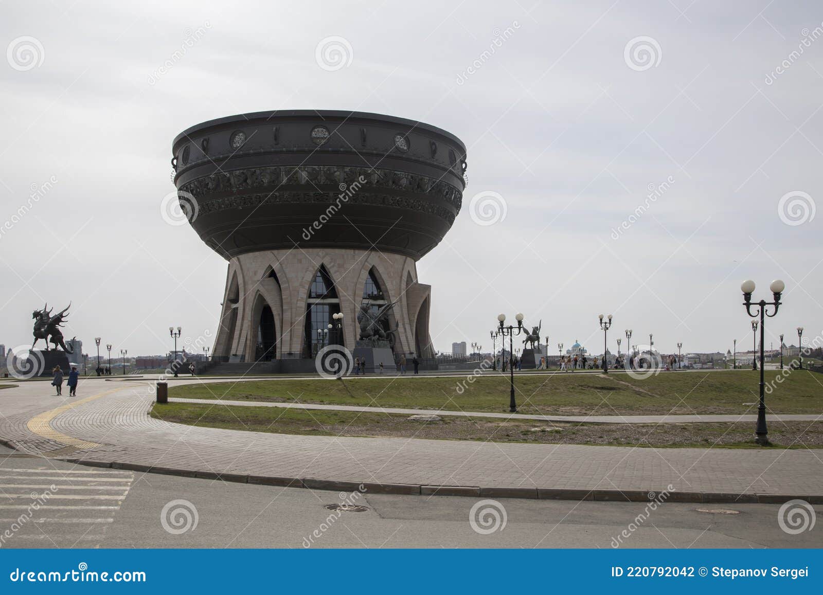 A Large and Beautiful Building in the Form of a Cauldron. Stock Photo ...