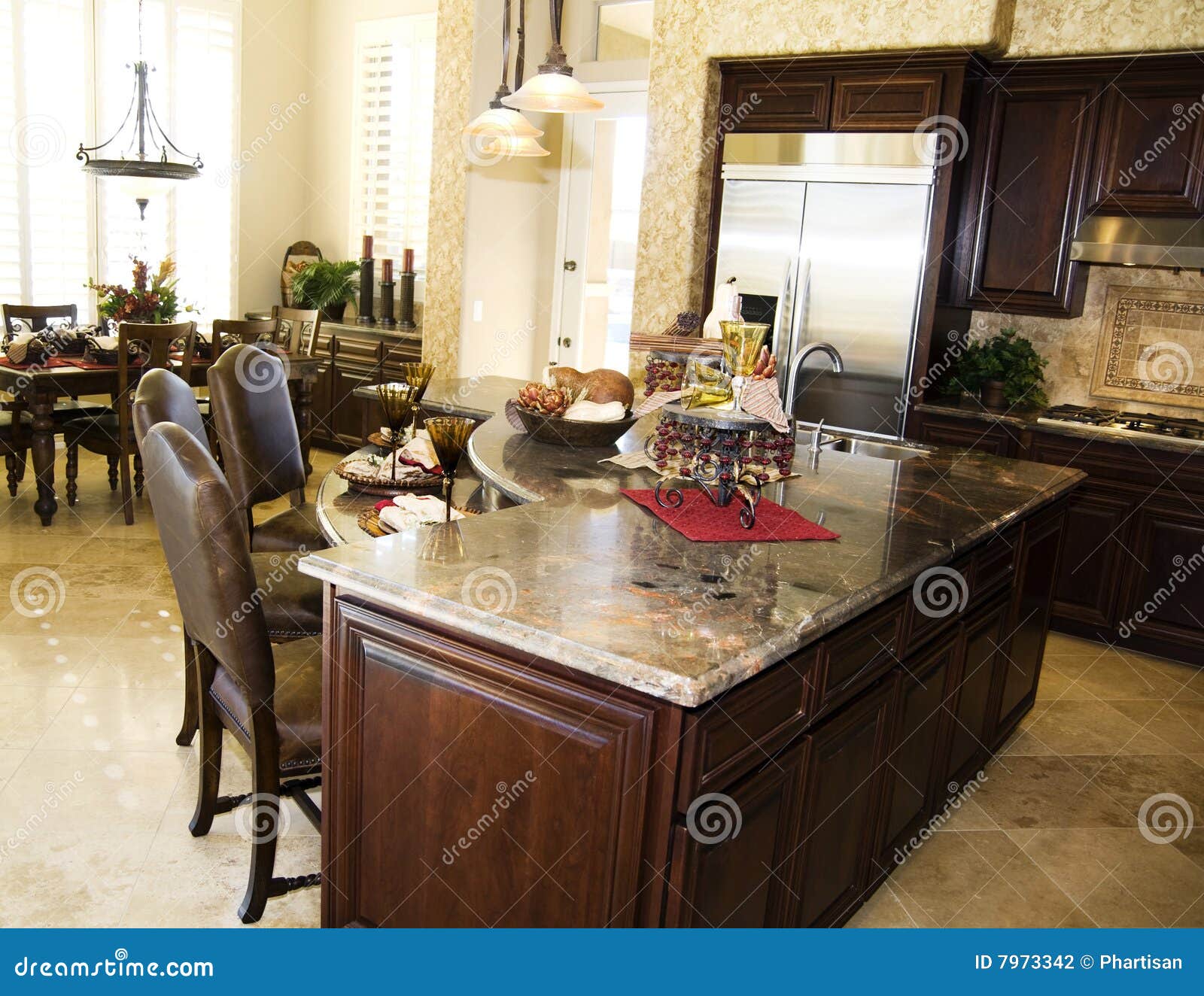 Large beautiful kitchen stock photo. Image of counter - 7973342