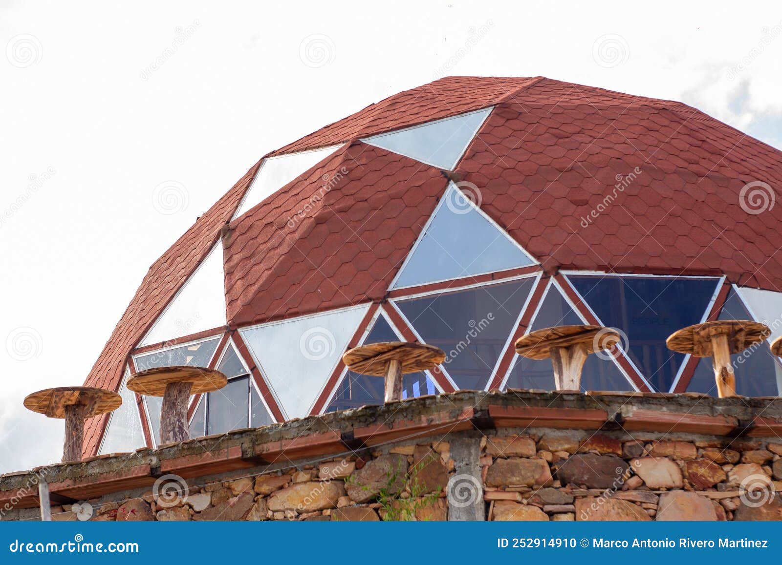 Large and Beautiful Red Dome with Windows Stock Photo - Image of forest ...