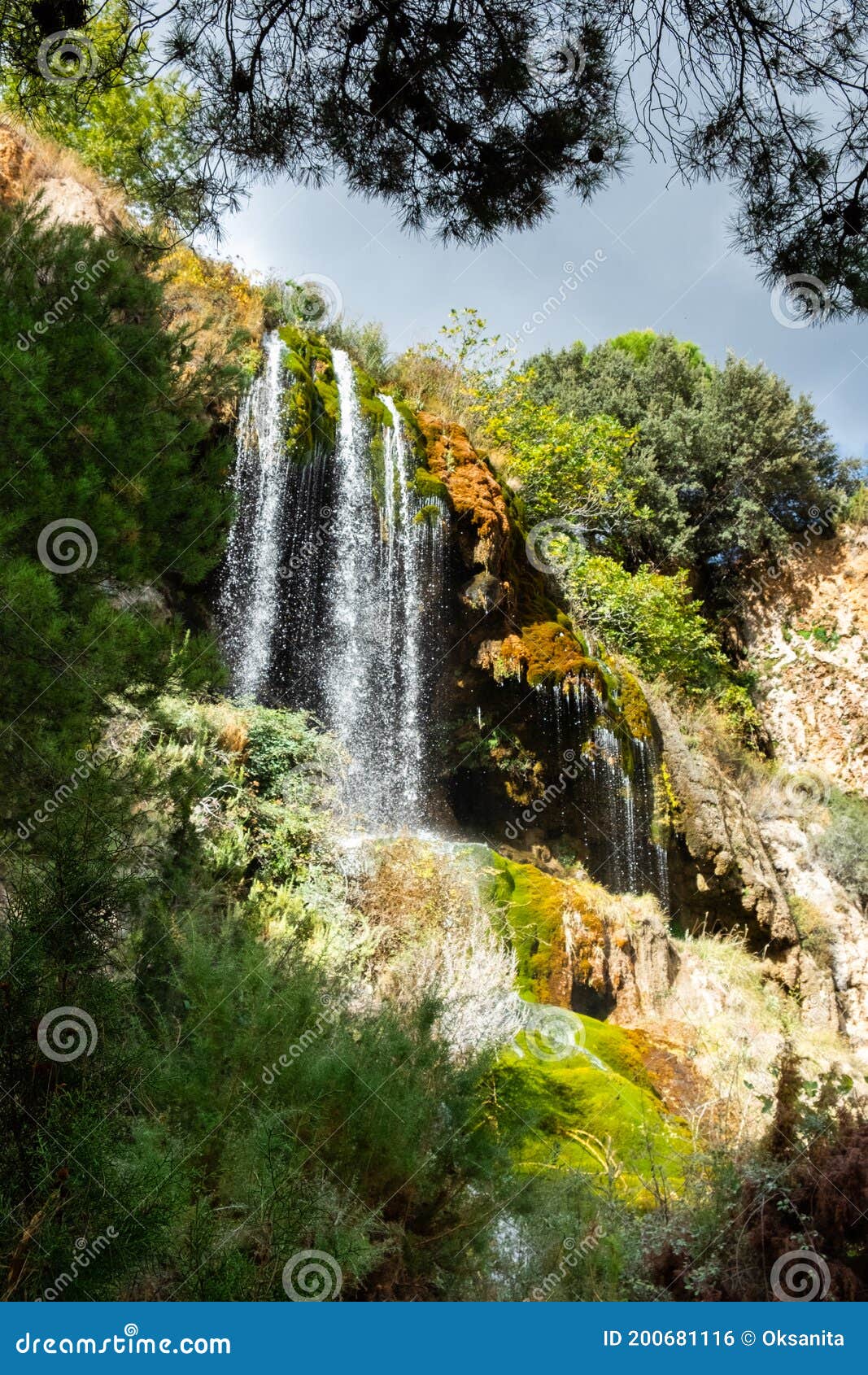 A Large Beautiful Waterfall with a Rocks. Stock Photo - Image of calm ...