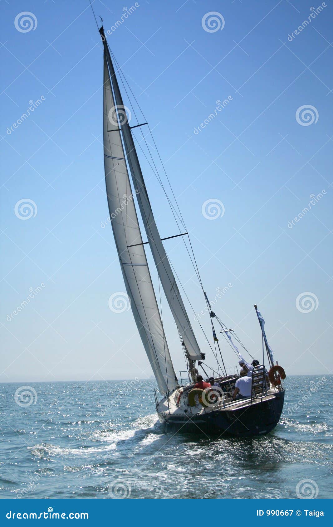 The Large, Beautiful Yacht in the Light-blue Sea. Editorial Photography ...