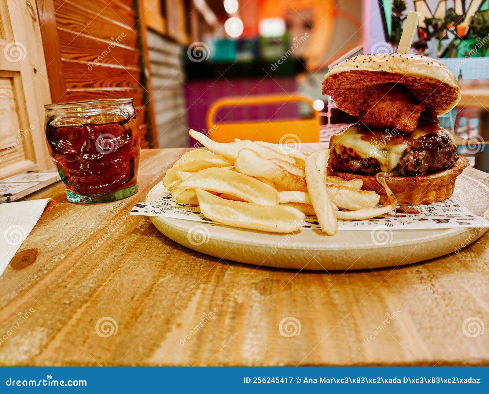 Large Beef and Cheese Burger with Skull Stock Image - Image of ...