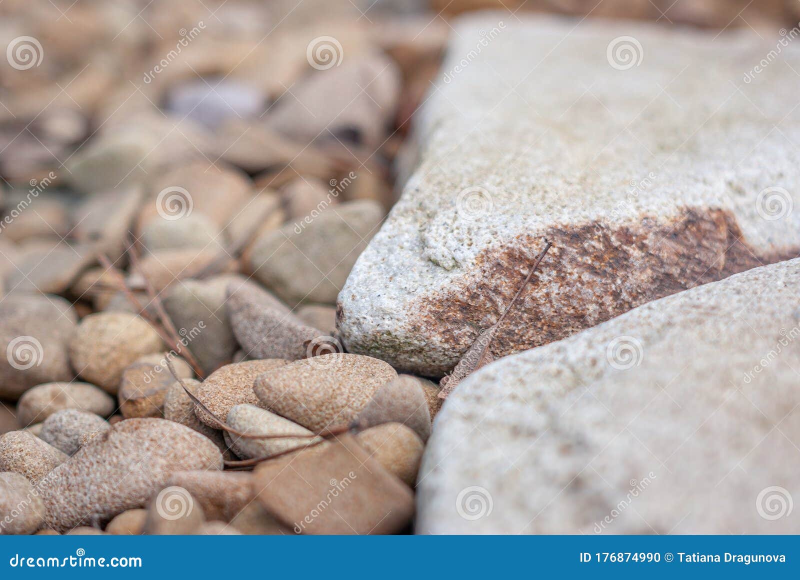 Large Beige Pebbles and Pieces of Sandstone, Background Image Stock ...