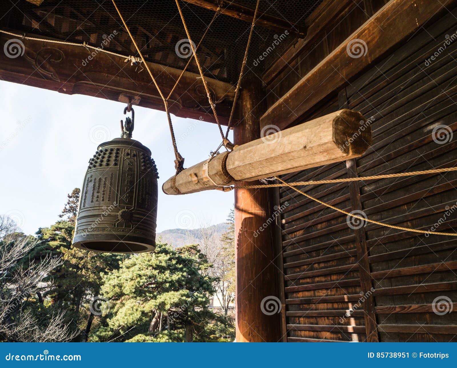 Large Bell Tower of Temple at Japan Stock Image - Image of large ...