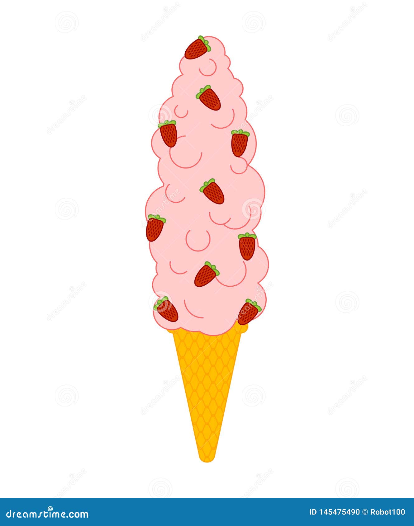 Large Big Ice Cream Isolated. Vector Cartoon Illustration Stock Vector ...