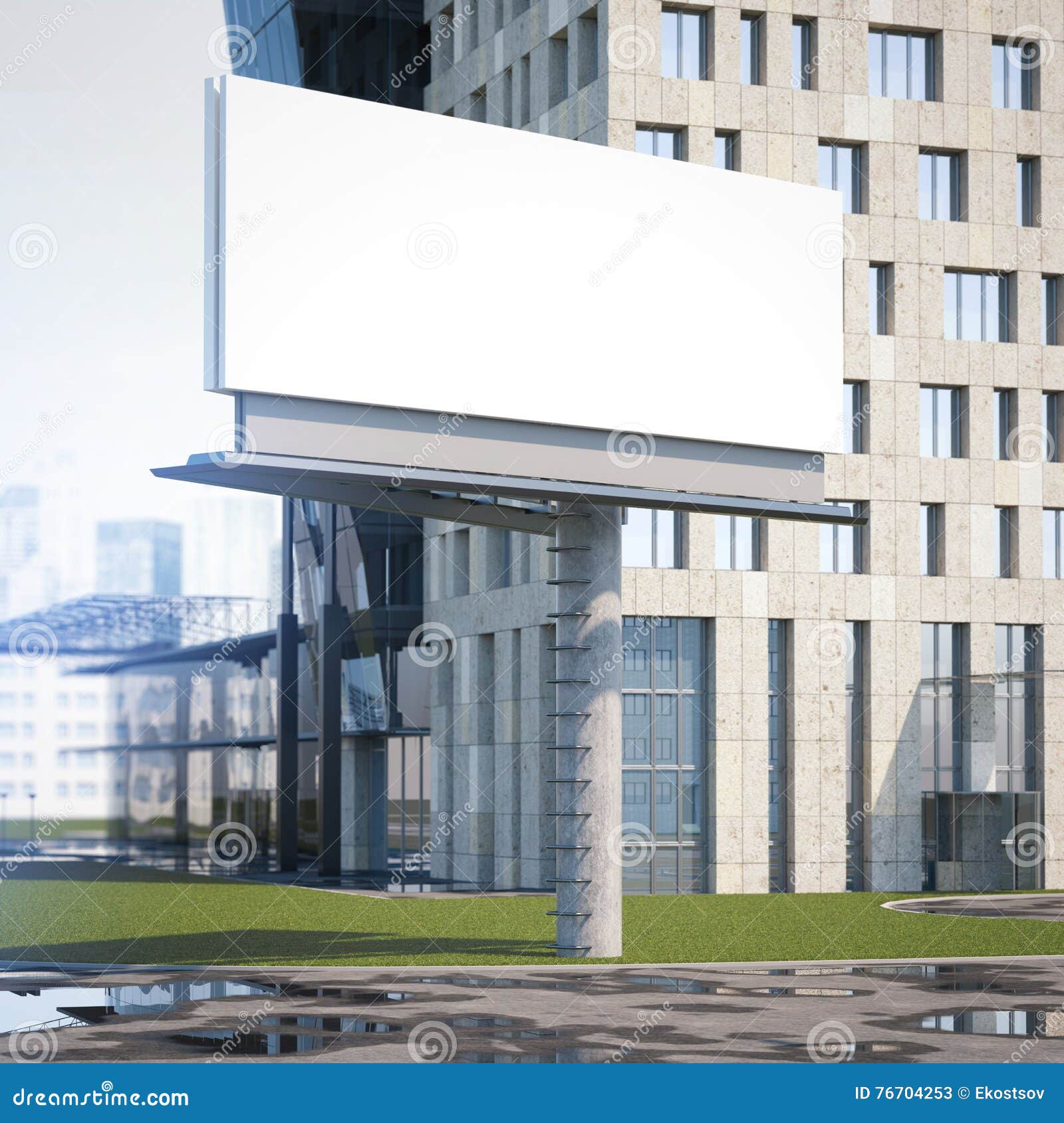 Large Billboard in the City. 3d Rendering Stock Image - Image of ...