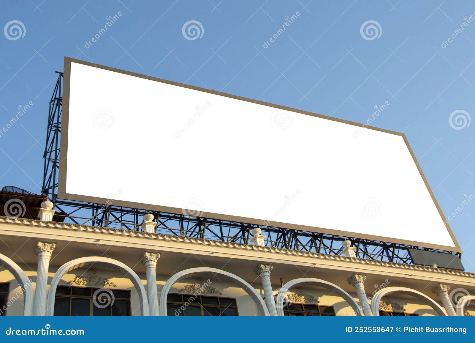 A Large Billboard on the Roof of the Building Stock Image - Image of ...