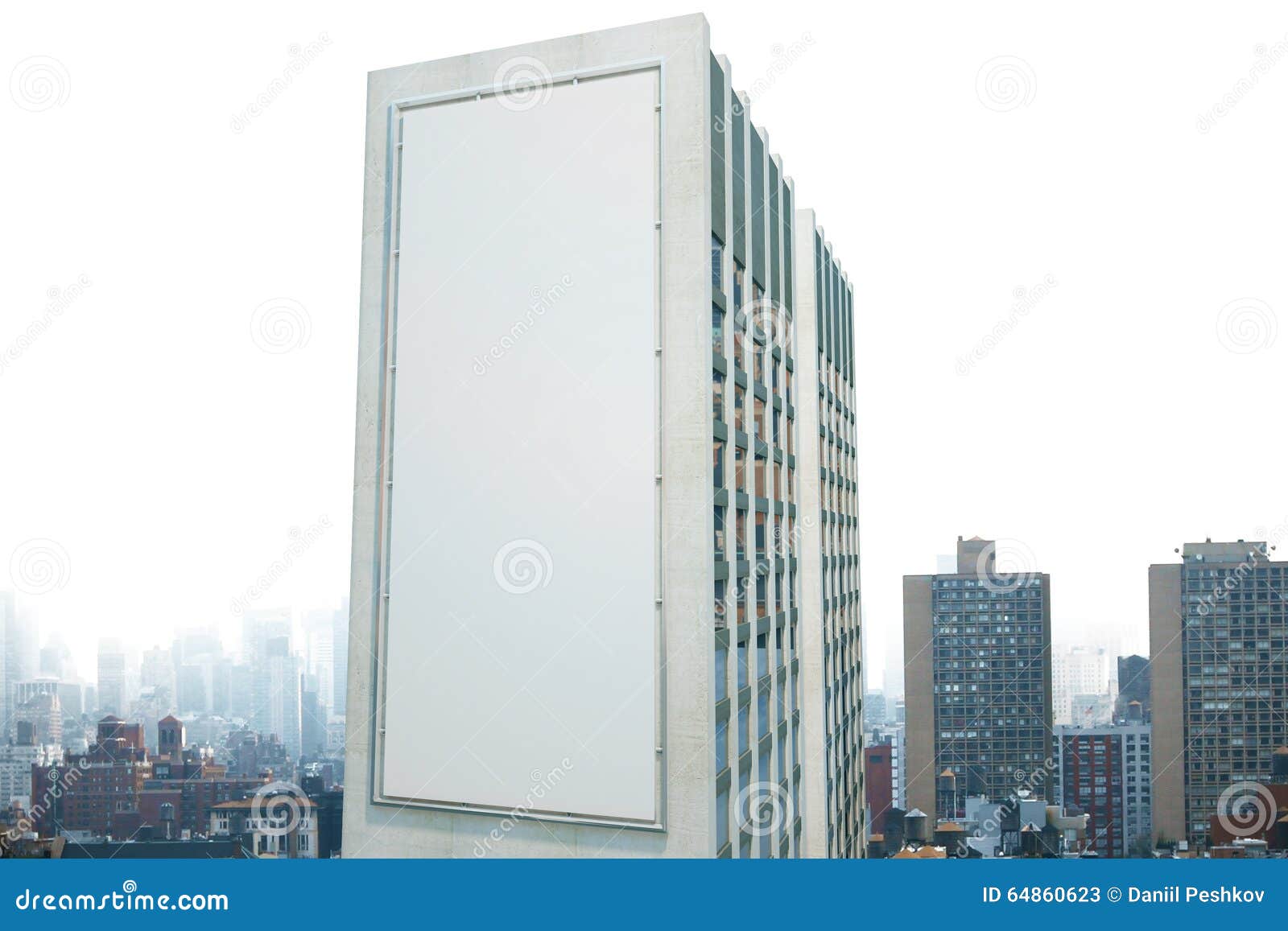 Large Billboard on the Wall of a Building in the Background of T Stock ...