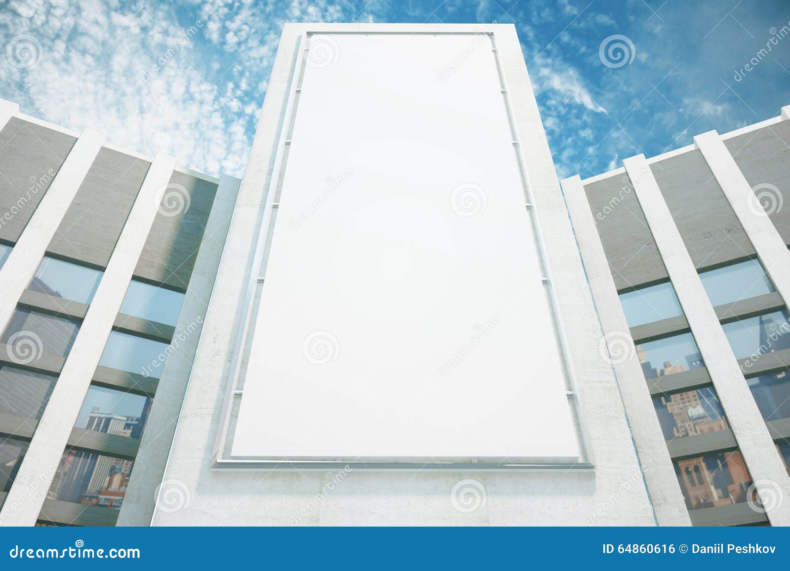 Large Billboard on the Wall of a Building on a Sky Background Stock ...