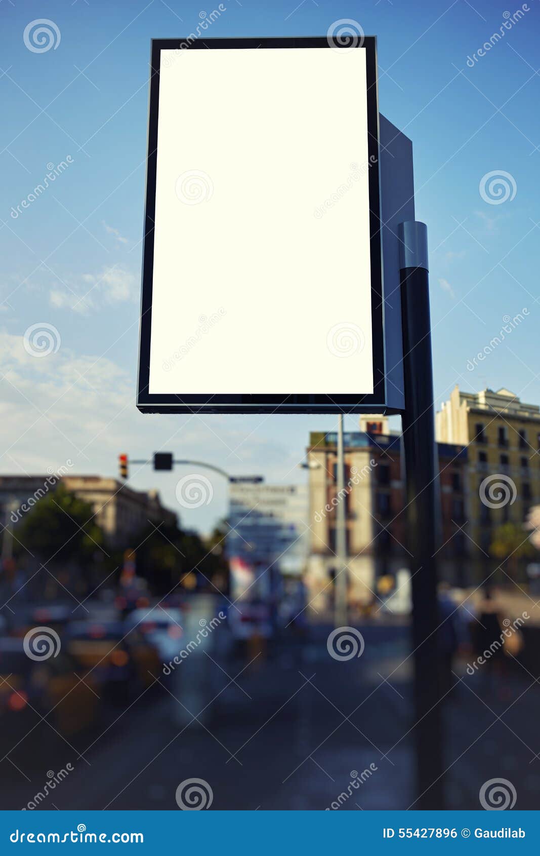 Large Billboards Standing on a Busy Intersection Stock Photo - Image of ...