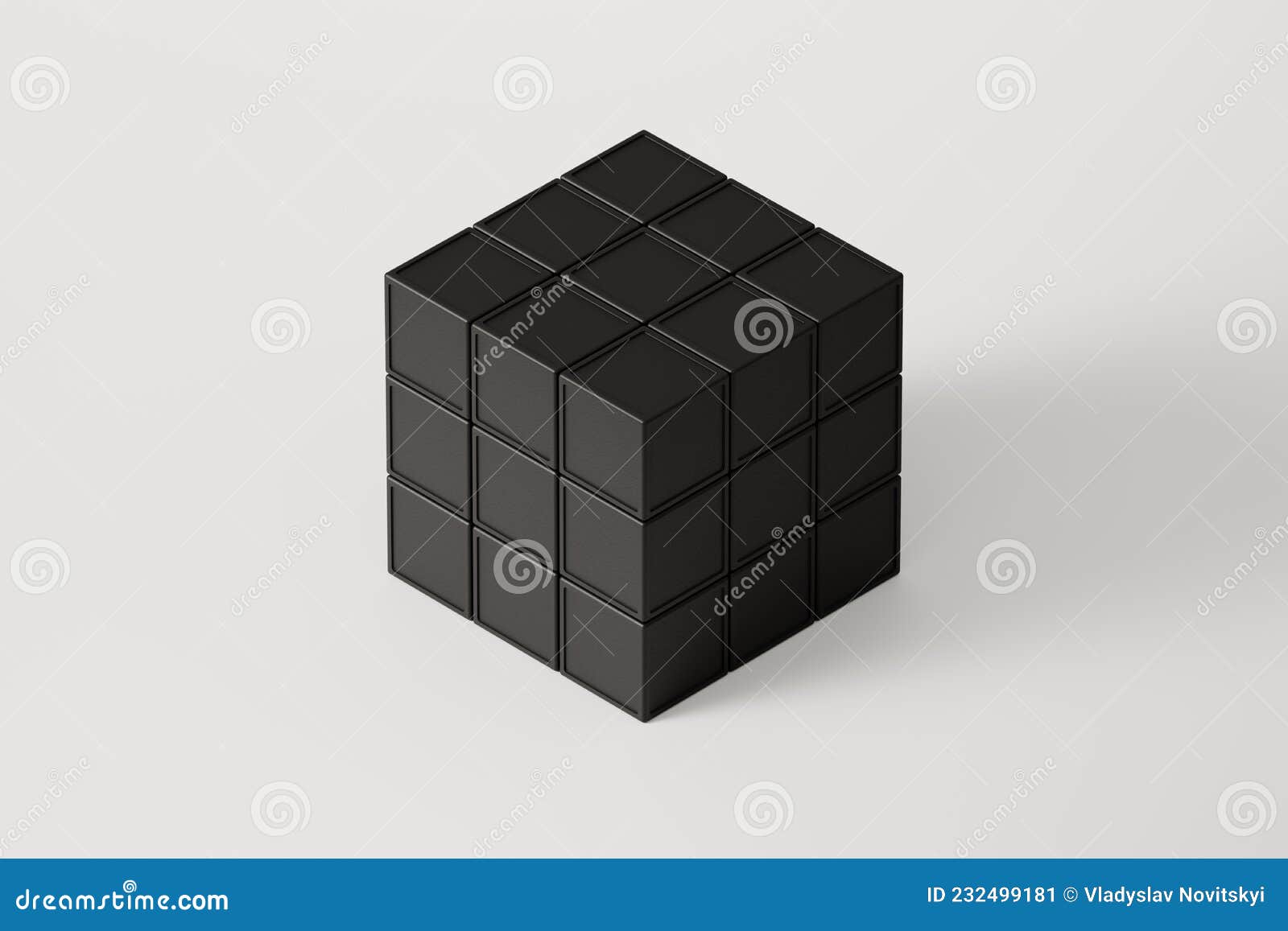 Large Black Cube Made of Compound Cubes on a White Background Editorial ...