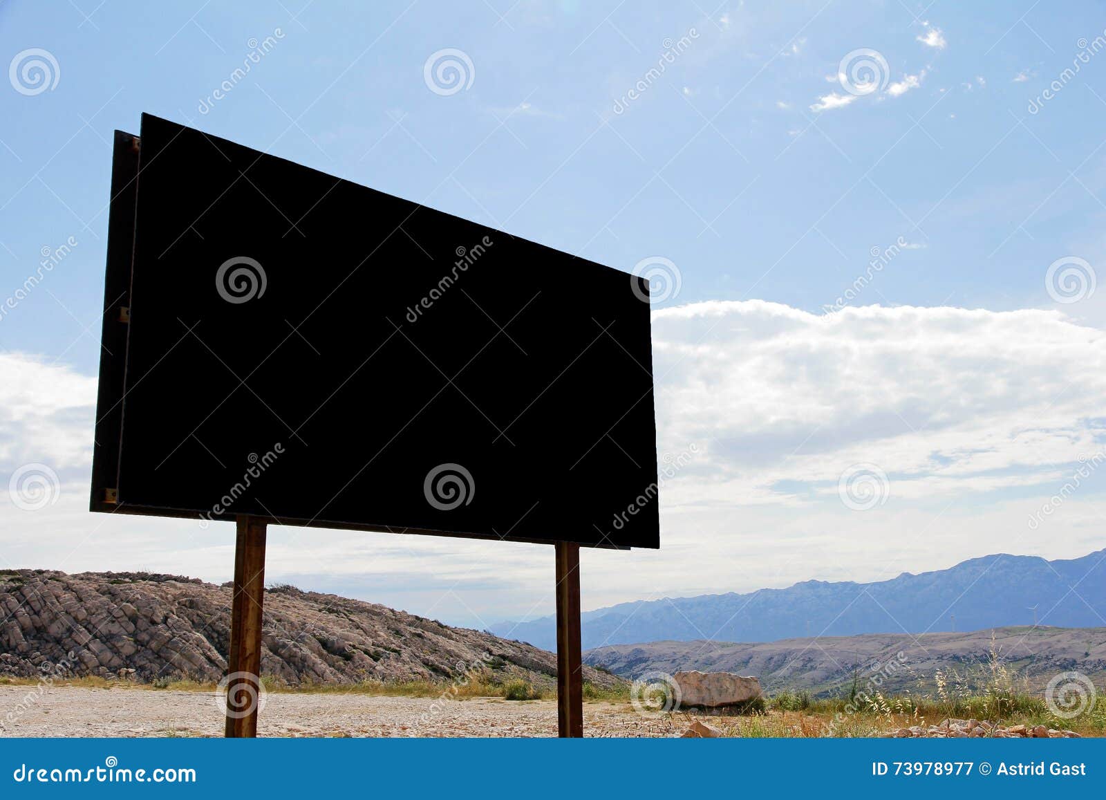 Large, Black, Empty Advertising Sign in the Countryside Stock Image ...