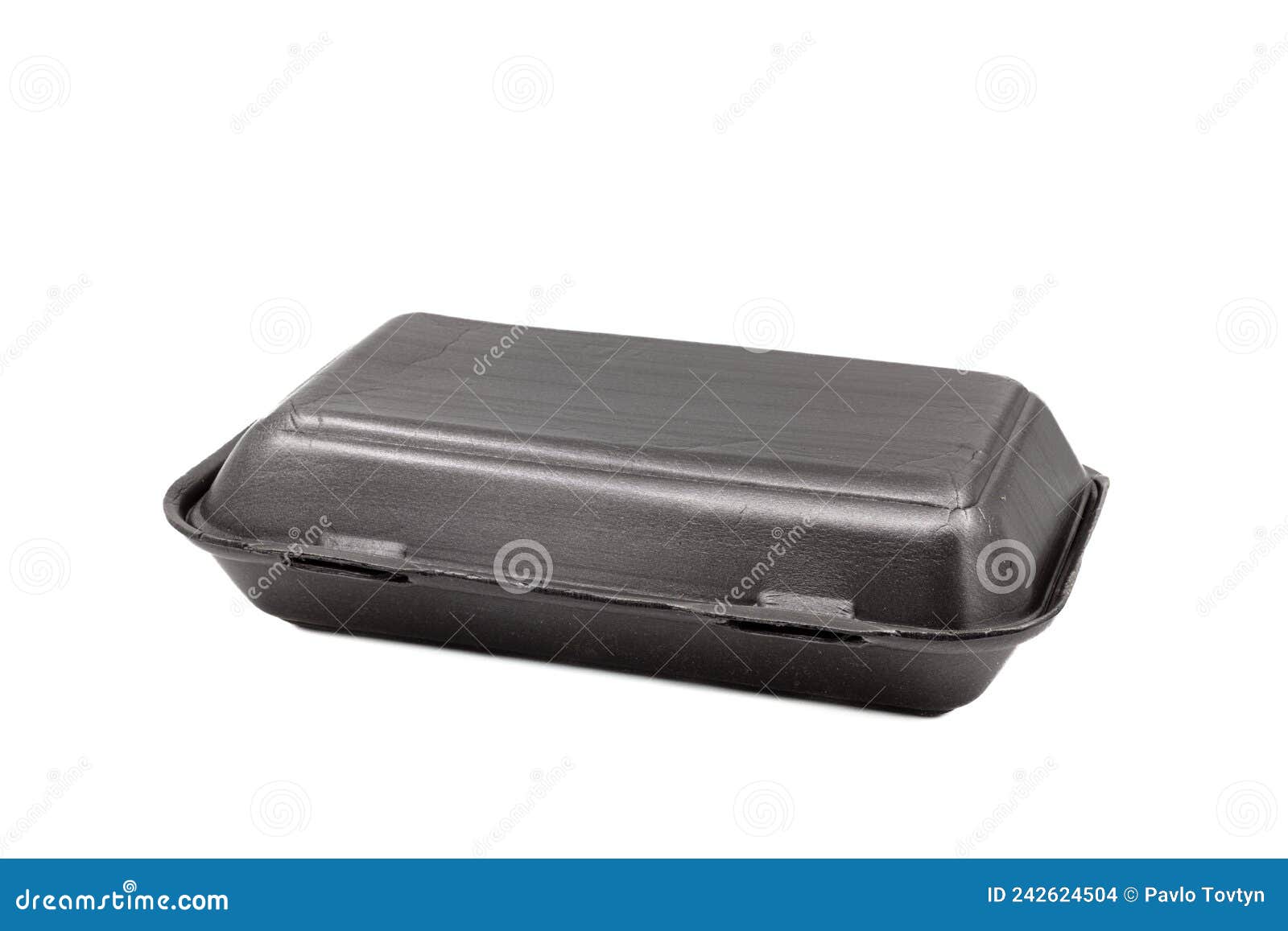 Large, Black Food Container on a White Background Stock Photo - Image ...