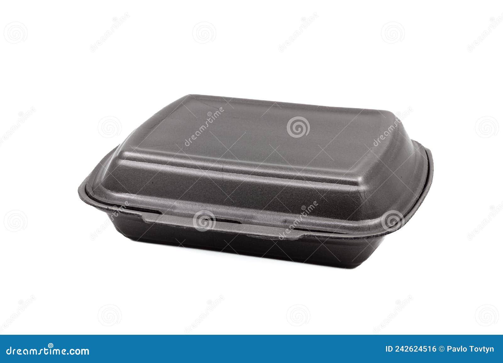 Large Black Food Container on a White Background Stock Photo - Image of ...