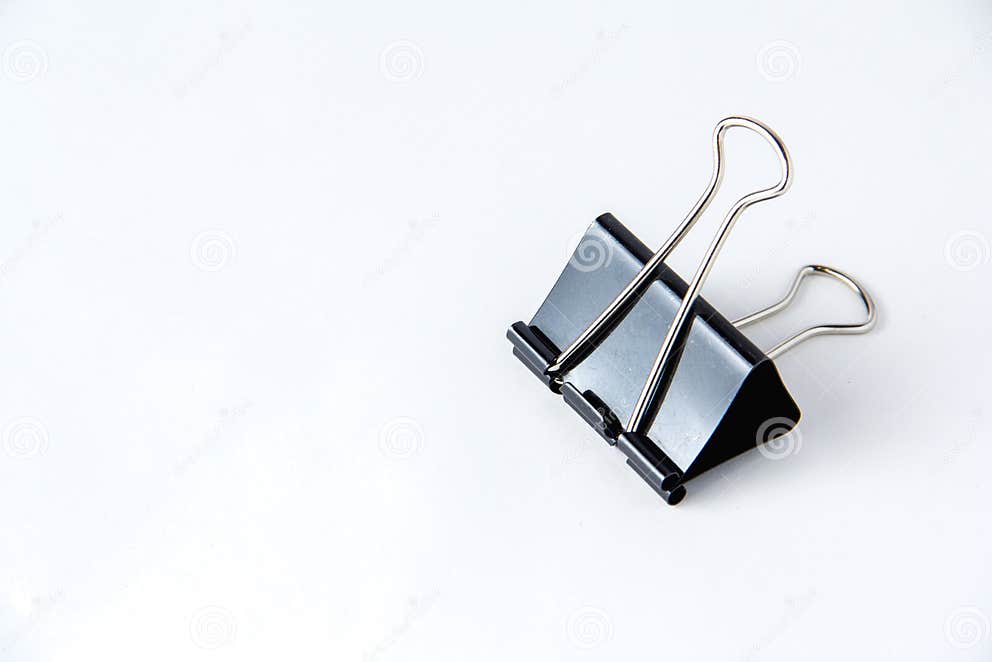 Large Black Paper Clip for Papers Stock Photo - Image of education ...