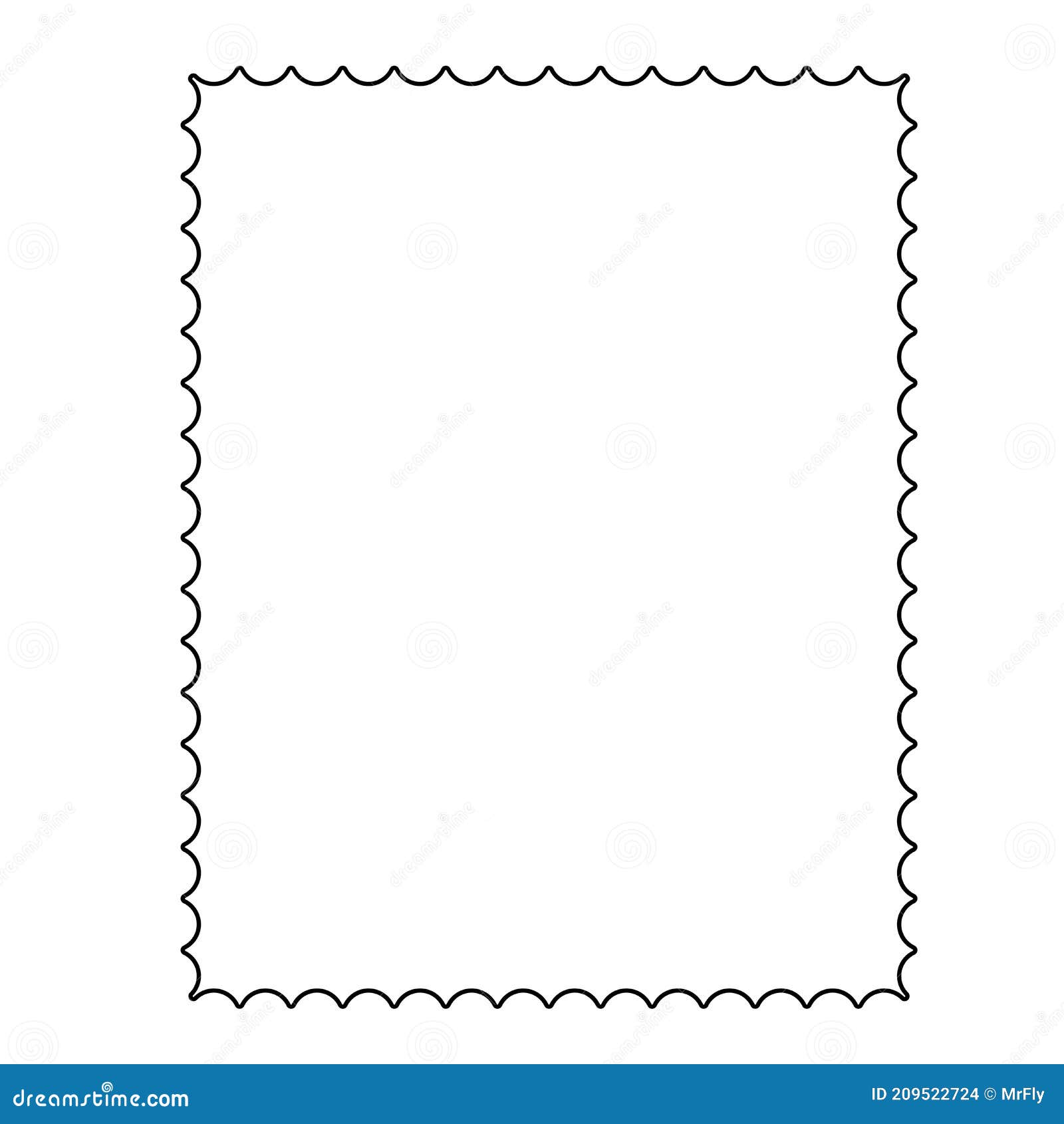 Large Black Post Stamp Outline, Boder, Vector Illustration Stock Vector ...