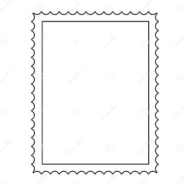 Large Black Post Stamp Outline, Boder, Vector Illustration Stock Vector ...