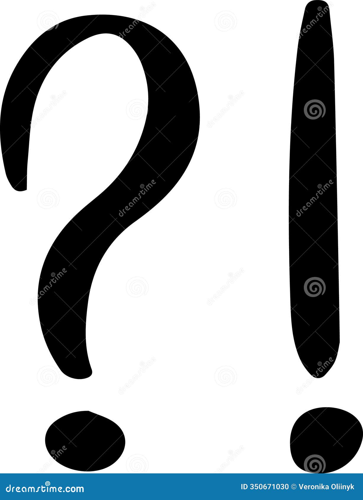 Large Black Question Mark and Exclamation Mark are Standing Out Against ...
