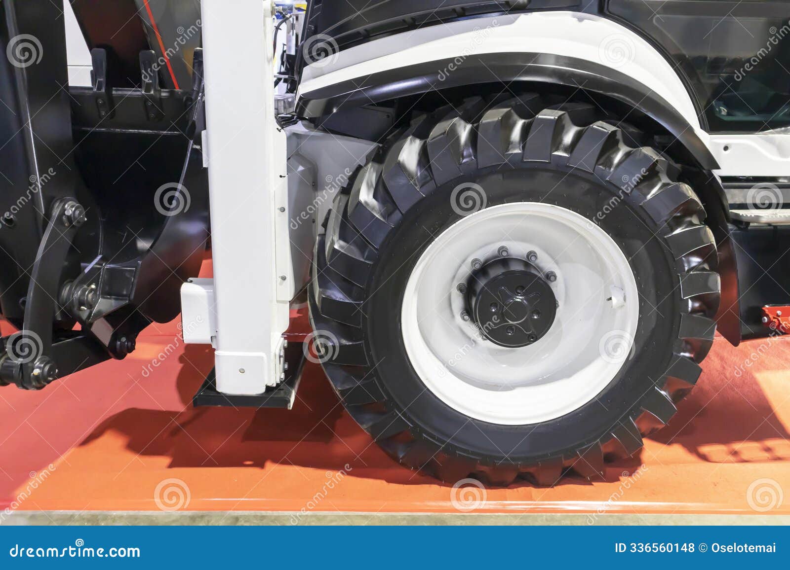 Large Black Rubber Wheels are Used in Excavation or Drilling Machines ...
