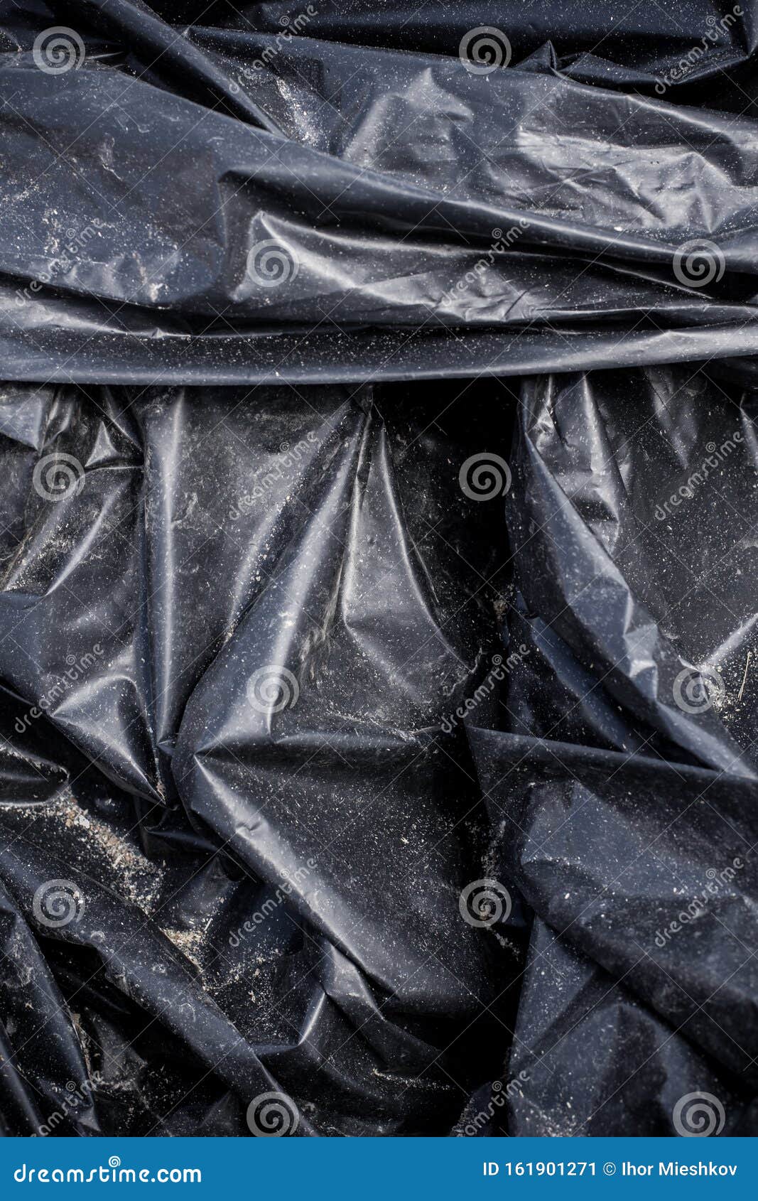 Large Black and Rumpled Plastic Garbage Bag Stock Image - Image of ...