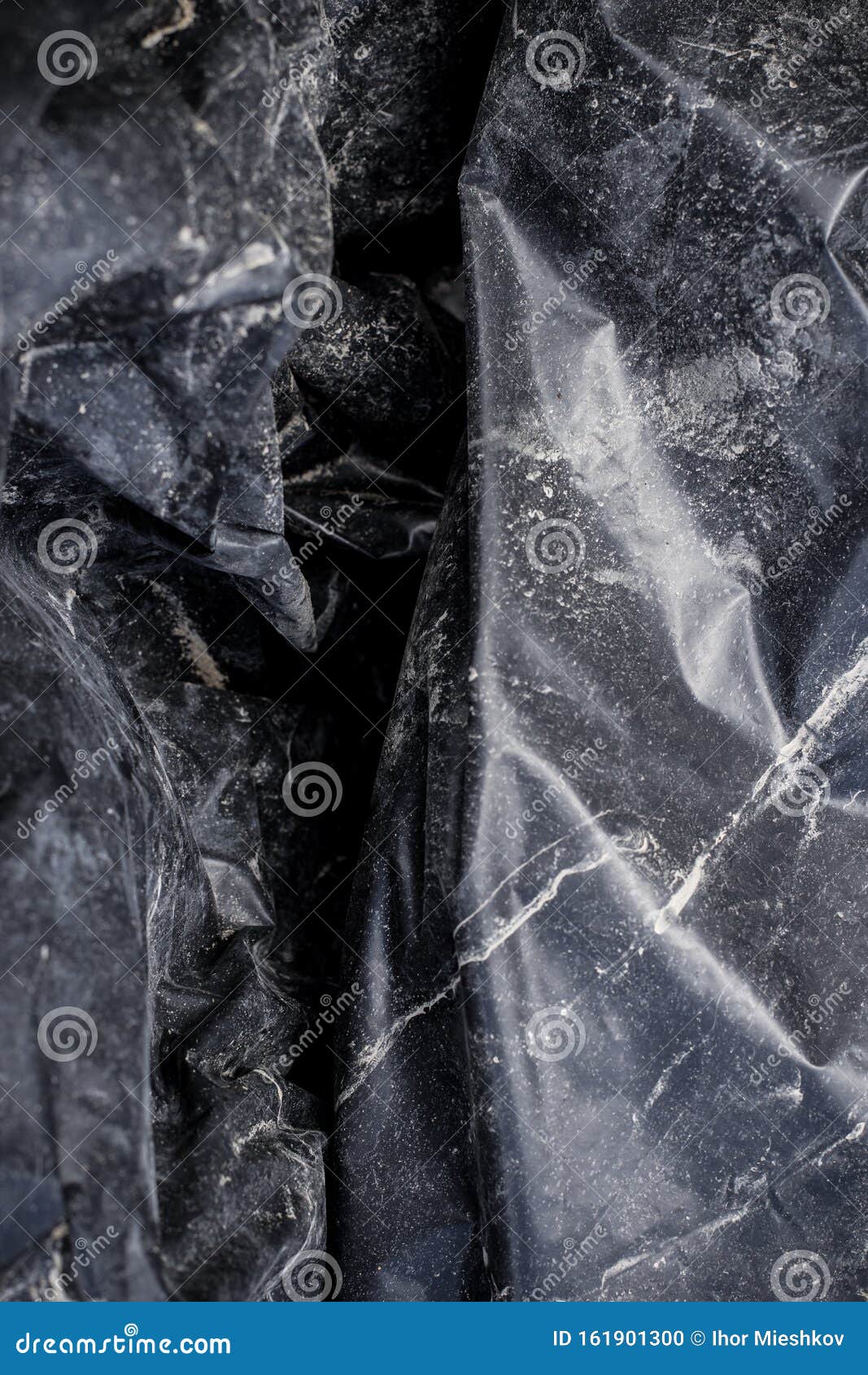 Large Black and Rumpled Plastic Garbage Bag Stock Photo - Image of junk ...