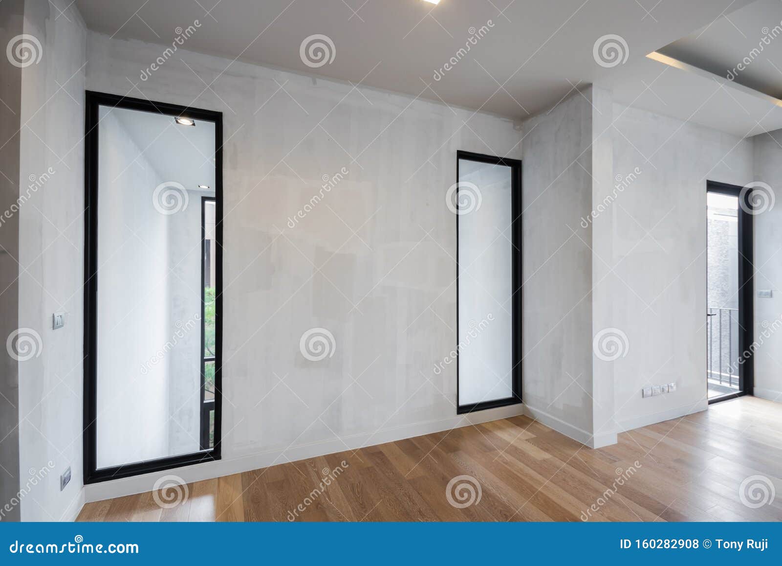 Large Black Windows Inside the House Stock Photo - Image of building ...