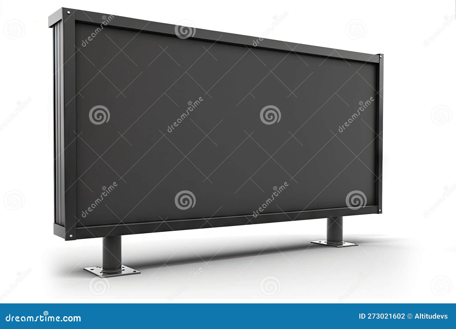 Large Blank Billboard Mockup on Legs Isolated on White Background Stock ...