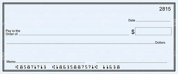 Large Blank Check - Blue Stripe Background Stock Vector - Illustration ...
