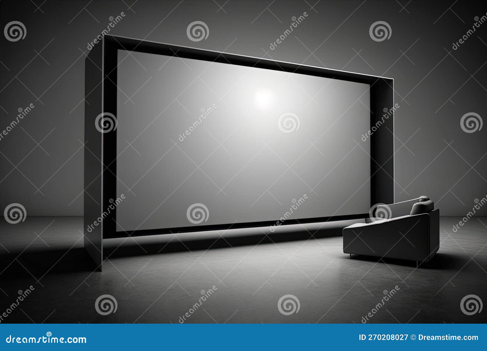 Large Blank Tv Screen Presentation and Seats. Generative AI Stock ...