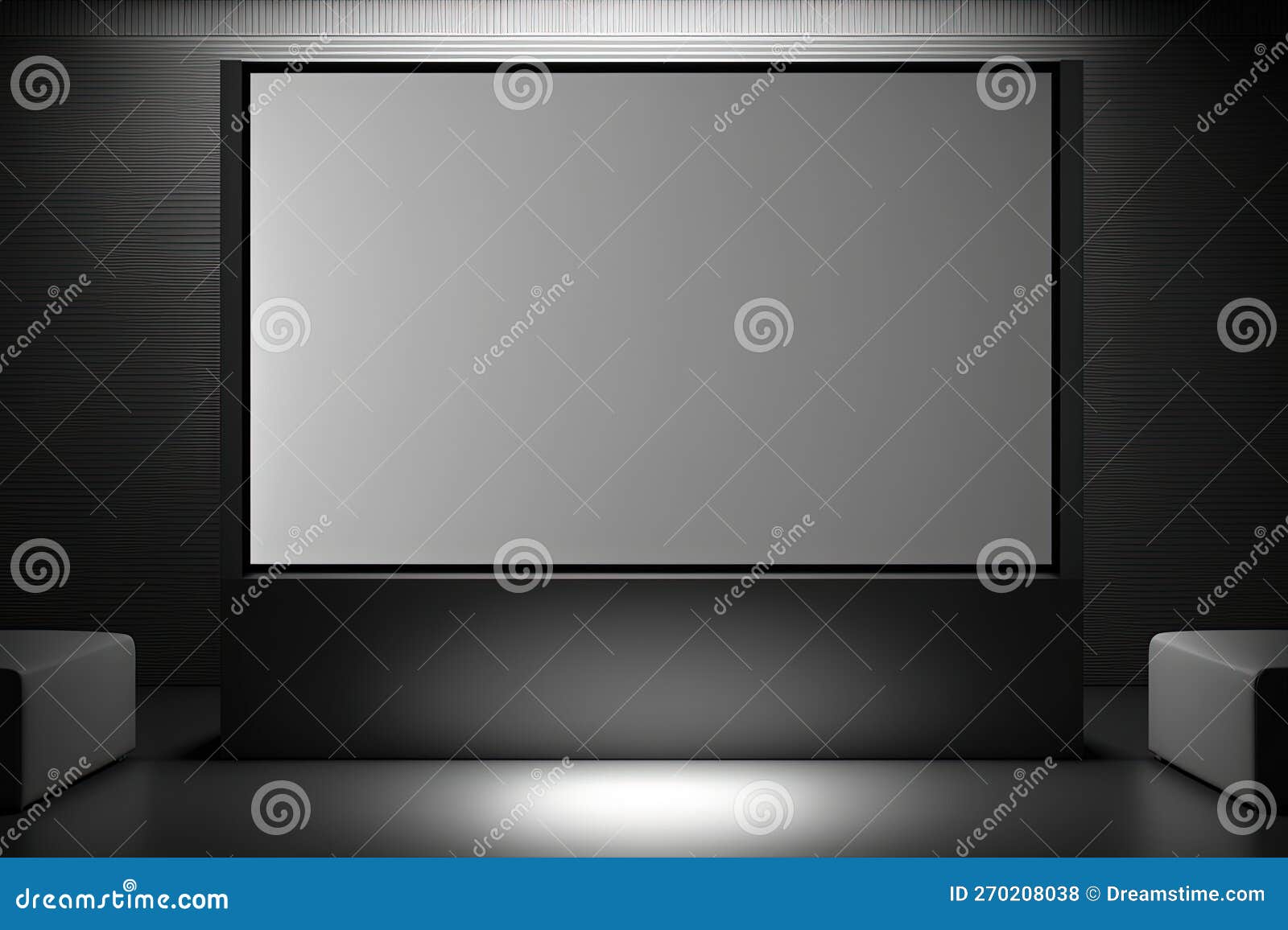 Large Blank Tv Screen Presentation and Seats. Generative AI Stock ...