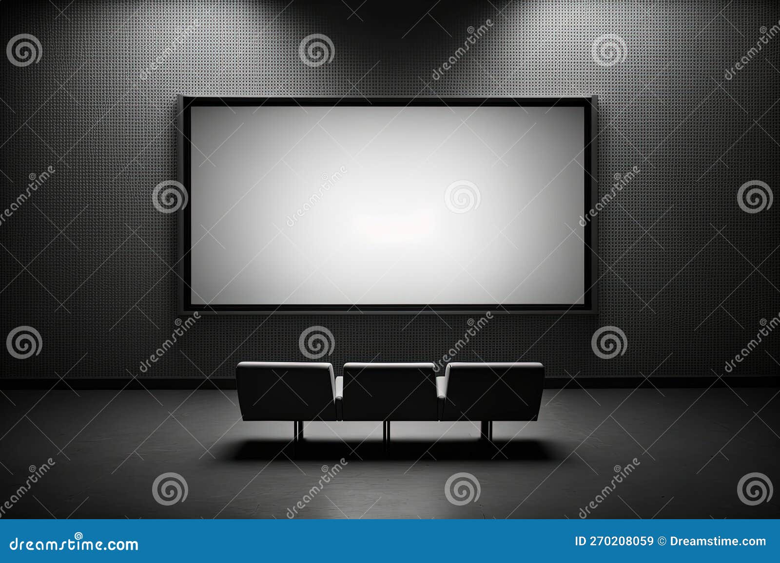 Large Blank Tv Screen Presentation and Seats. Generative AI Stock ...