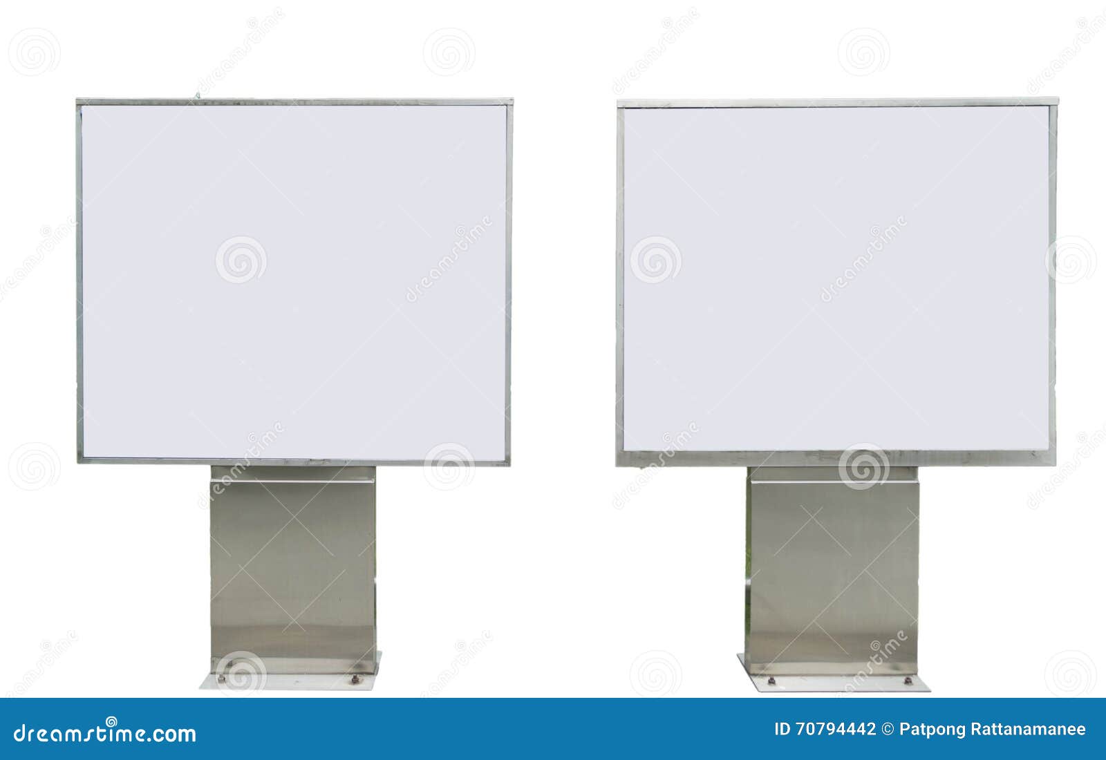 Large Blank, White Billboard Isolated Stock Photo - Image of signpost ...