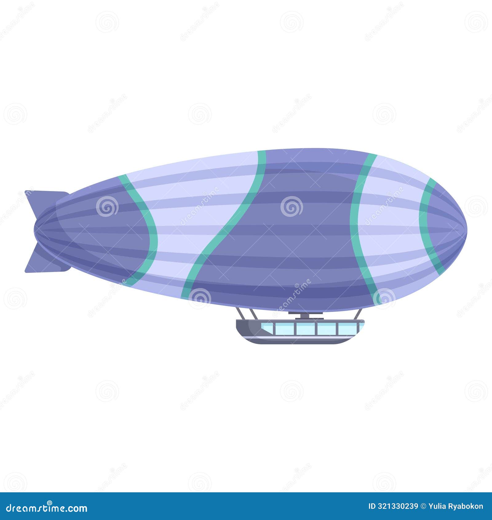 Large Blimp Flying In Sky With Copy Space Cartoon Vector ...