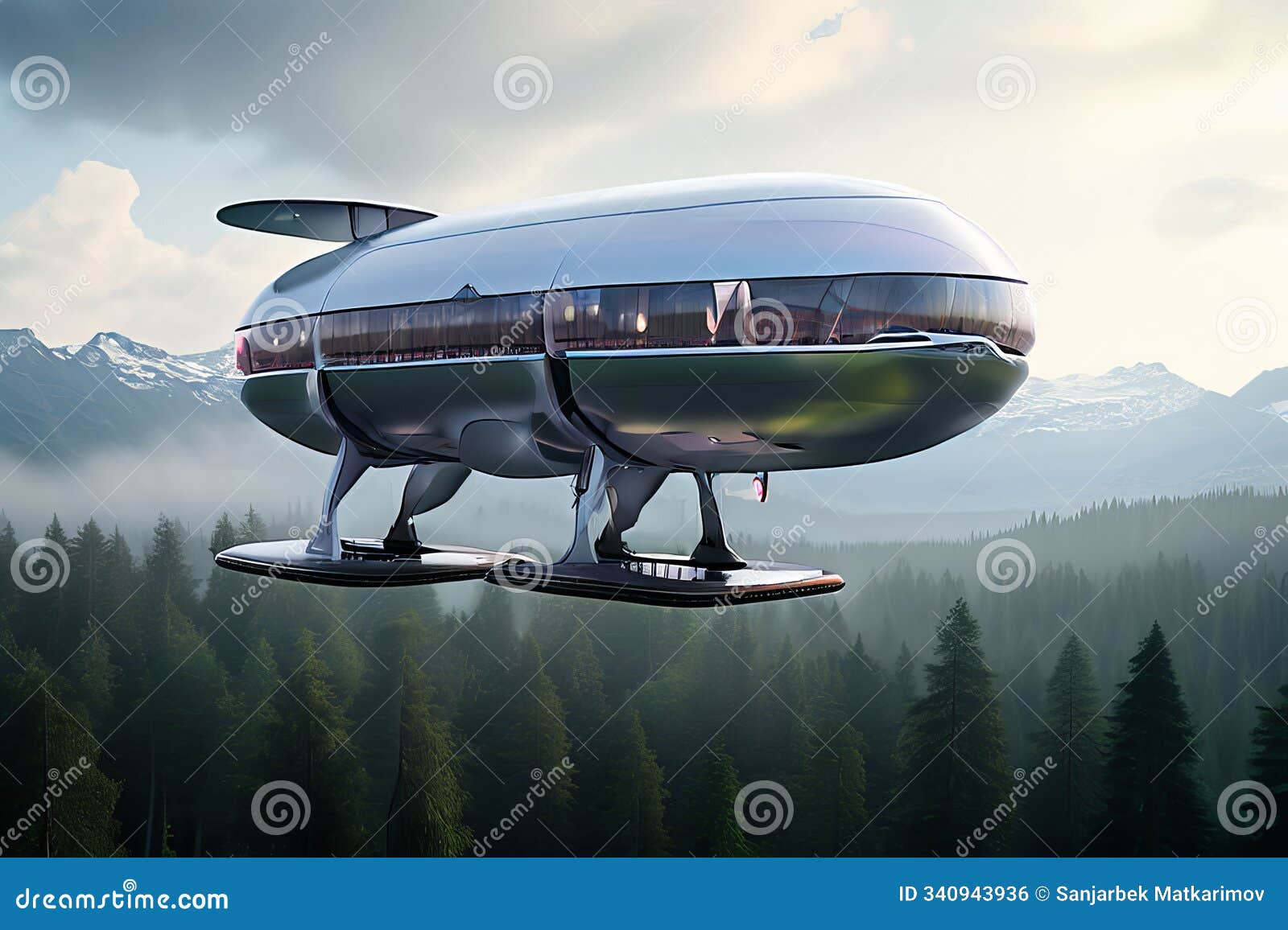 A Large Blimp Like Robot with a Smooth Aerodynamic Shape the Sky Stock ...
