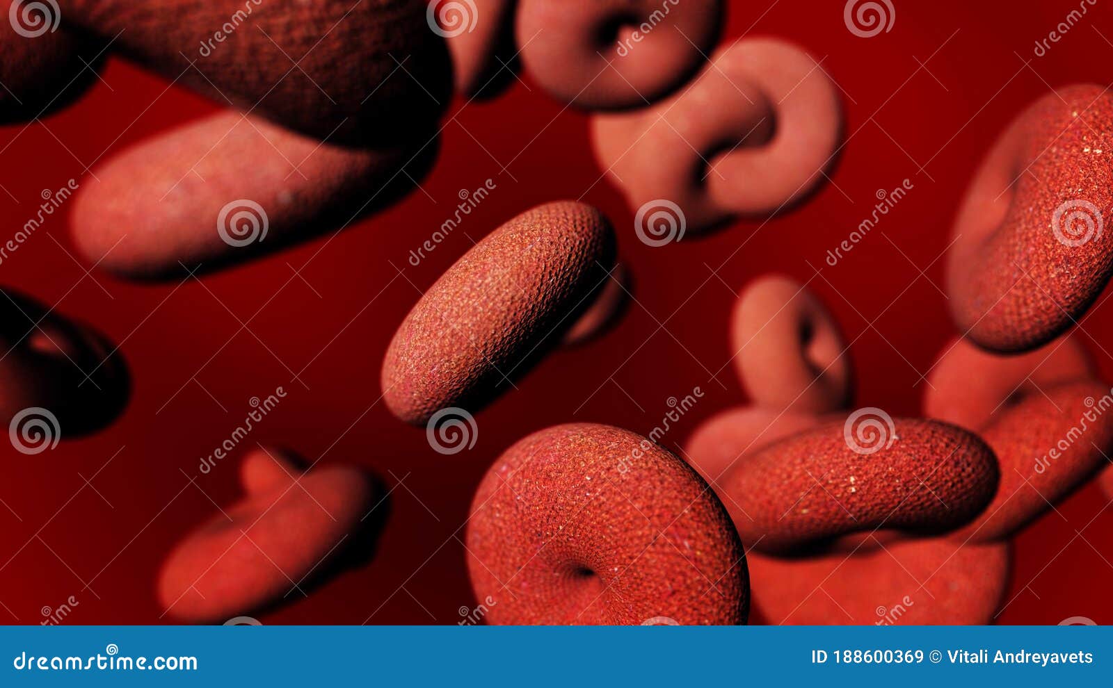Large Blood Cells Infected with a Virus in the Human Body. Stock ...