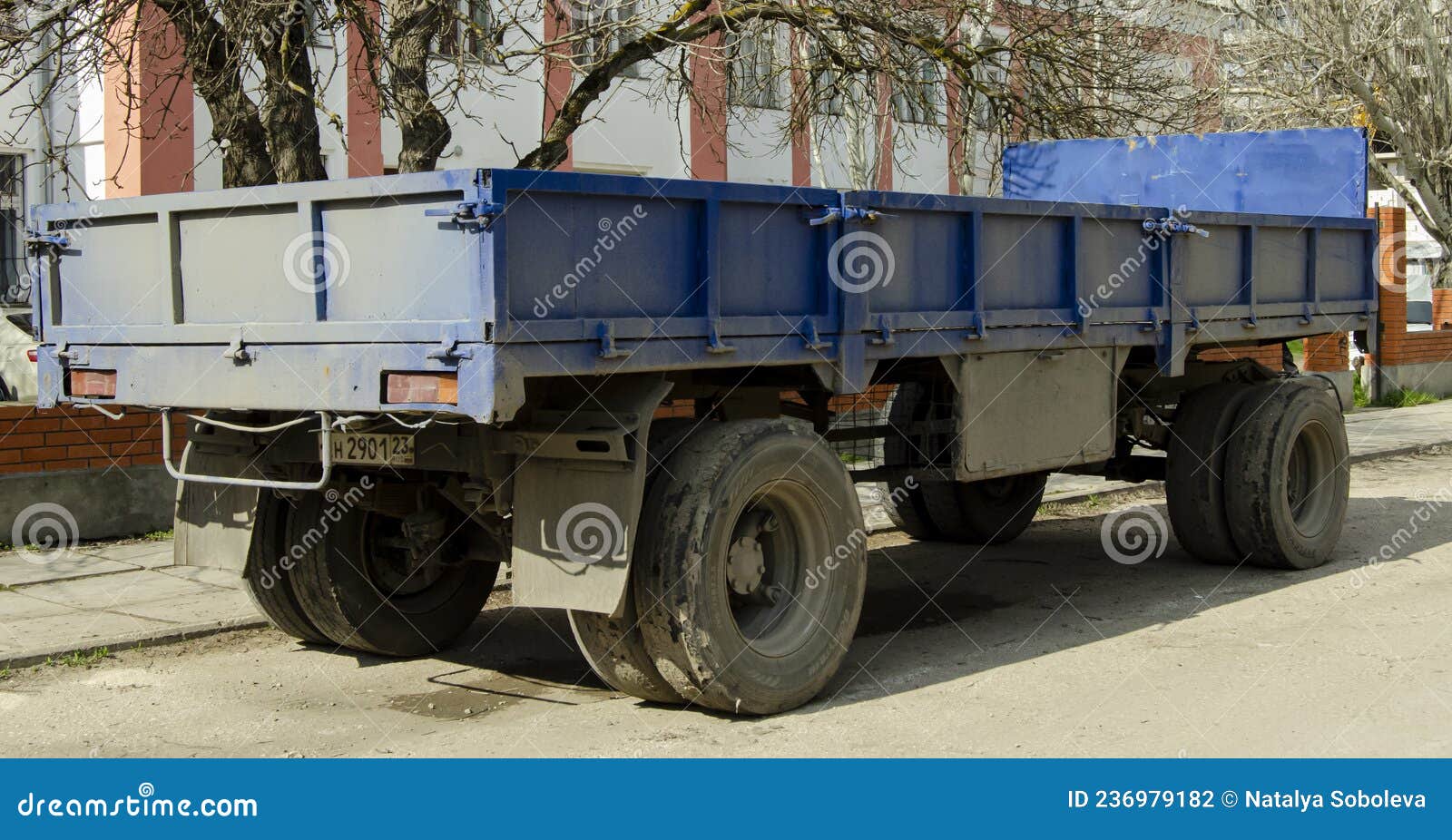 Trailer Standing on the Road Stock Photo - Image of highway, cargo ...