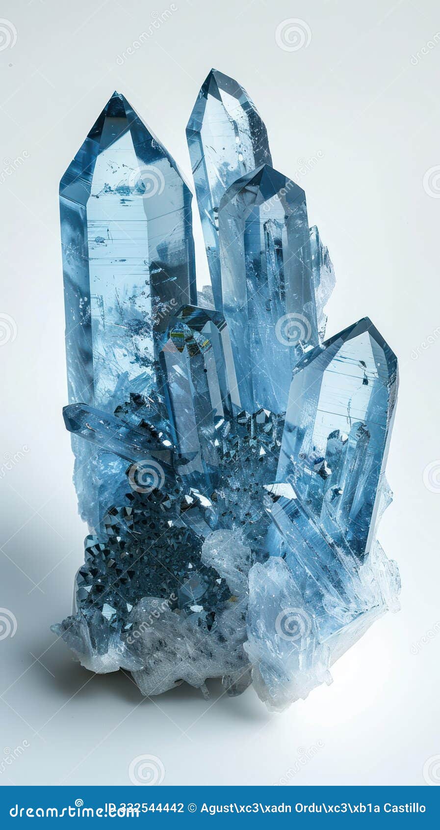 Large Blue Celestite Crystal Cluster on White Background Stock Photo ...