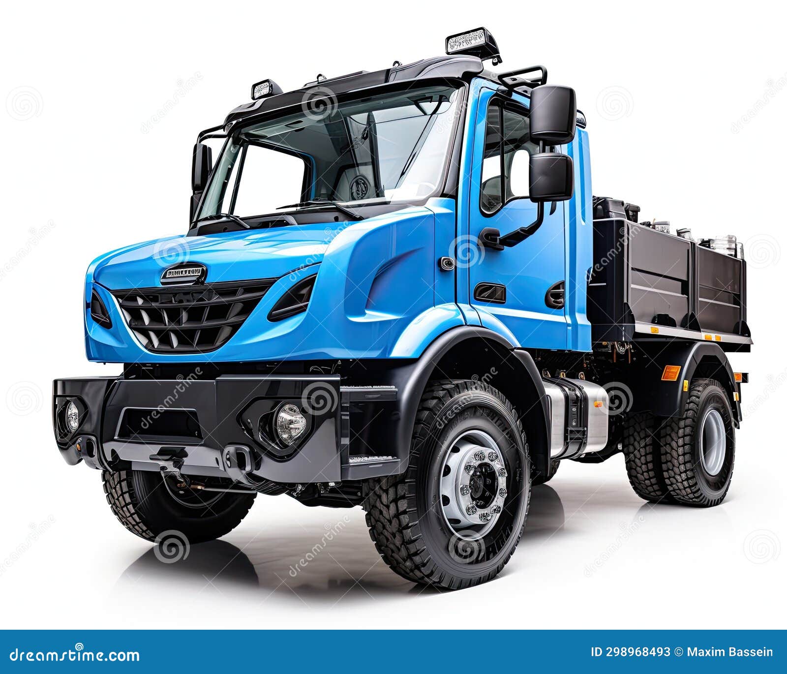 A Large Blue Dump Truck for Transporting Bulk Cargo Over Long Distances ...