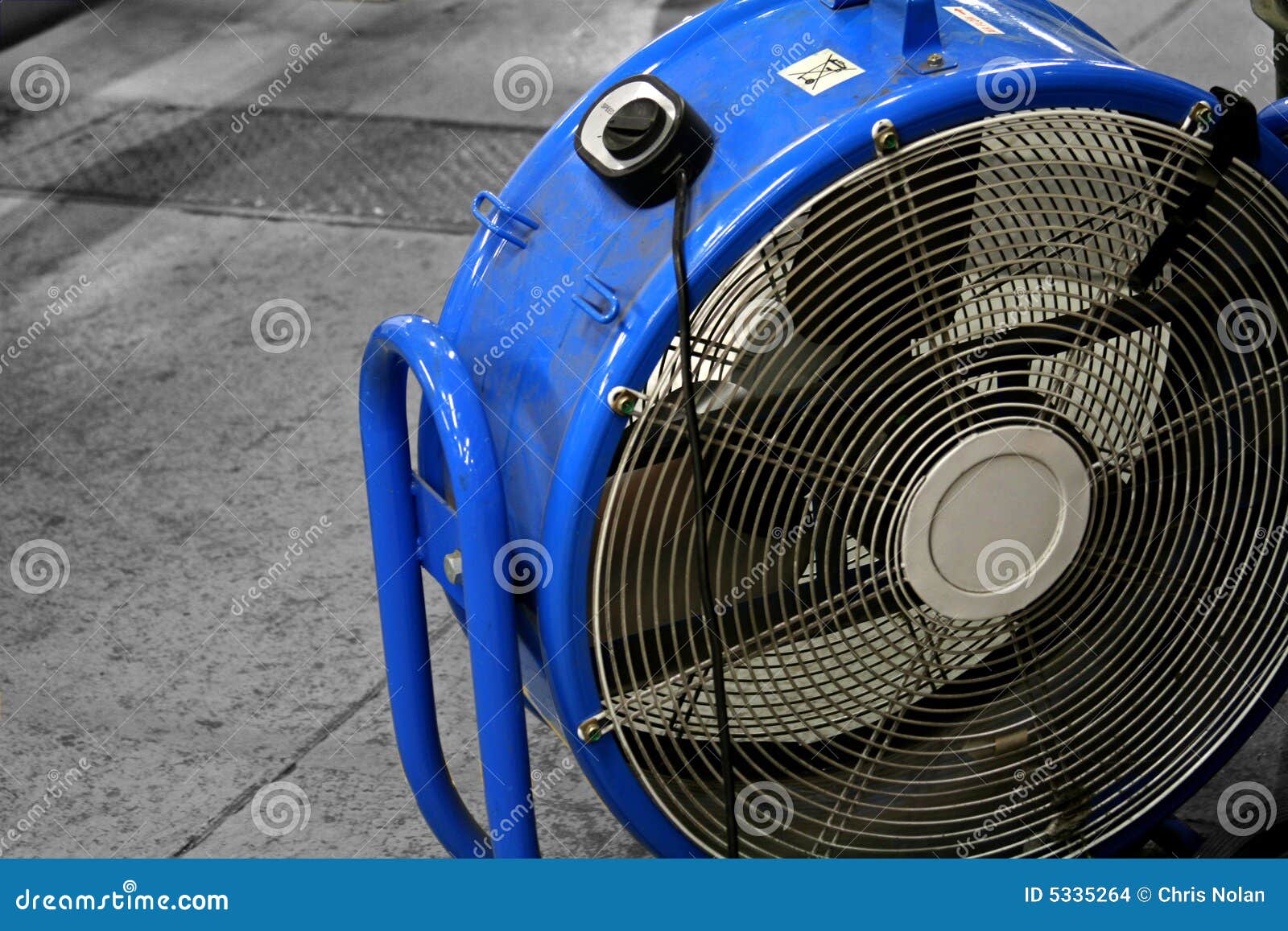 Large Blue Industrial Sized Fan Stock Photo - Image of frame, building ...