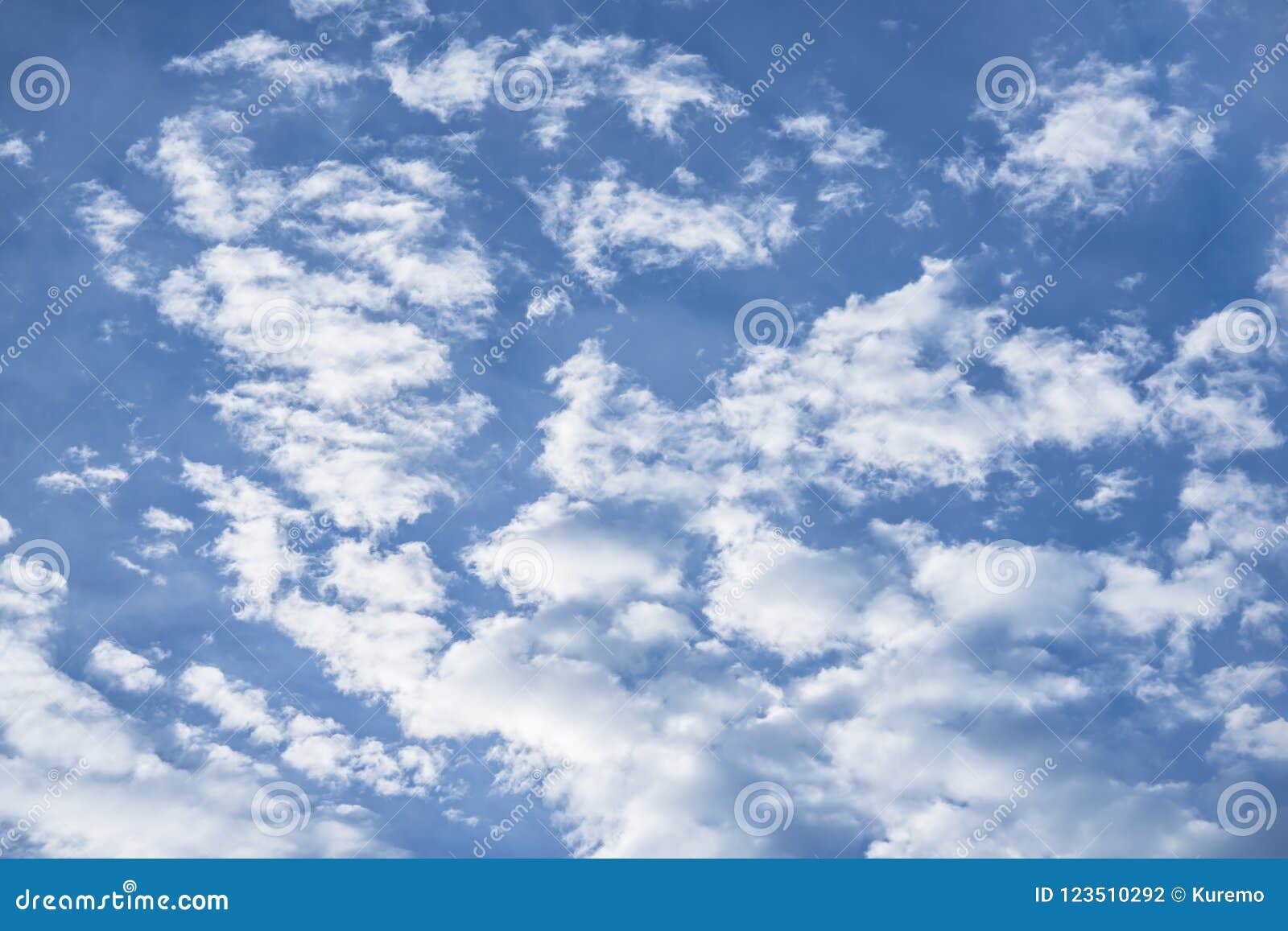 Large Blue Sky with Big and Smalls White Clouds. Stock Photo - Image of ...