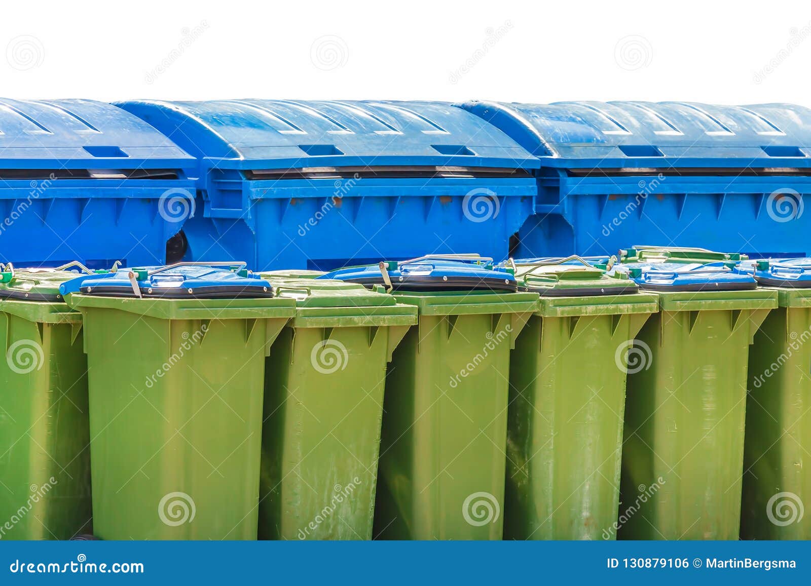 Large Blue and Small Green Waste Containers Stock Photo - Image of ...